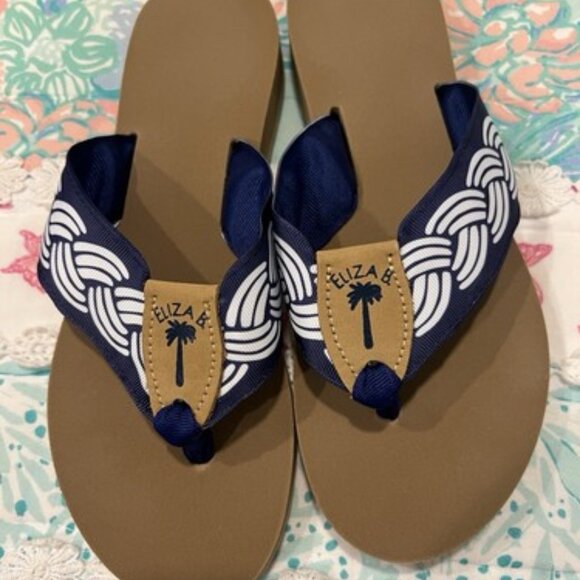 Eliza B | Shoes | New Eliza B Flip Flop Sandals Nautical Navy Rope Size ...